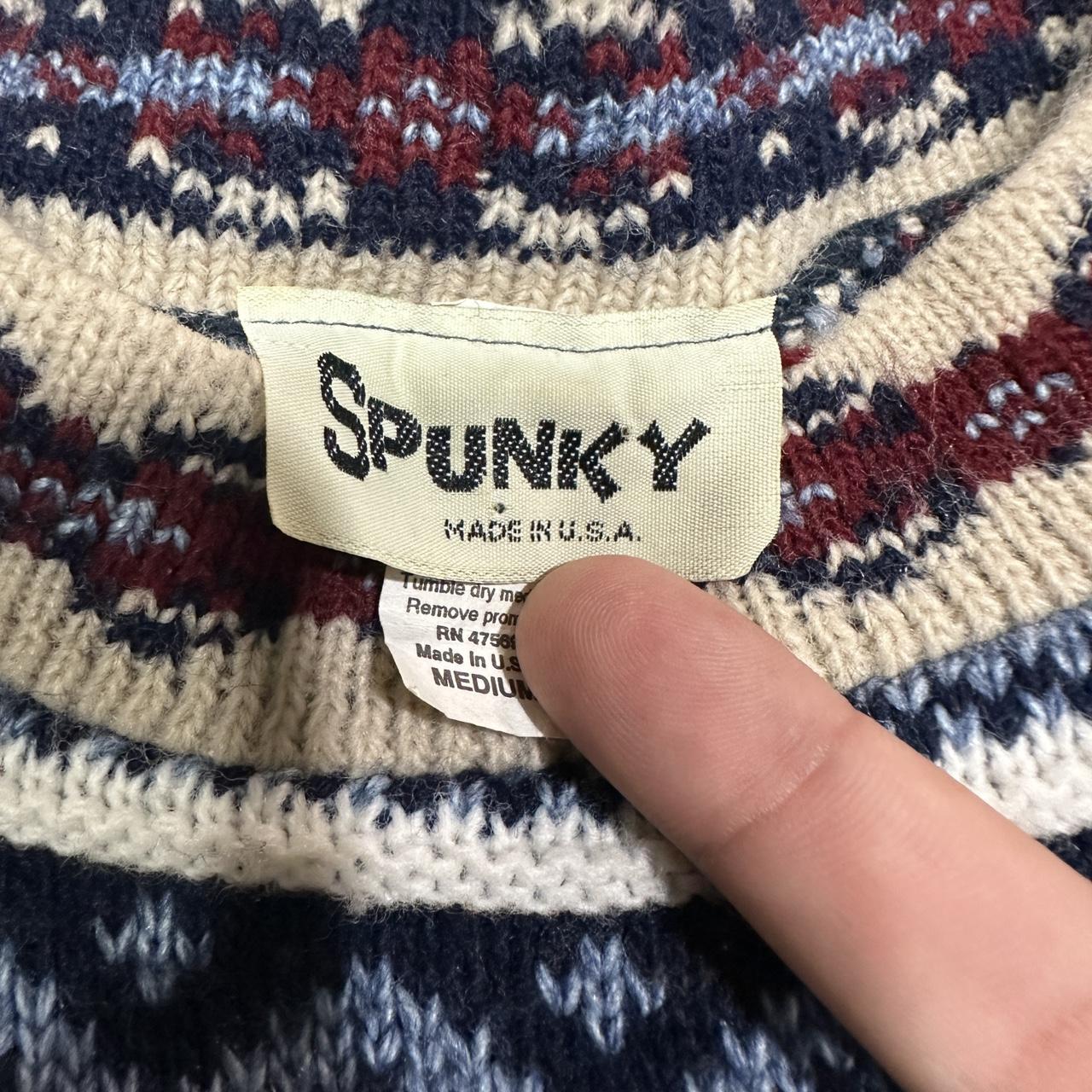 Vintage 90s Spunky 3D Textured Knit Sweater Size... - Depop