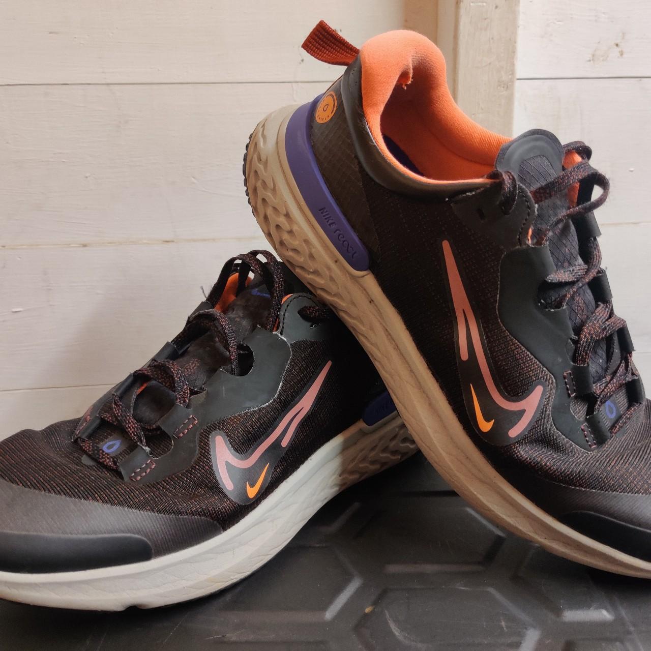 nike react miller 2 shield trainers black running... - Depop