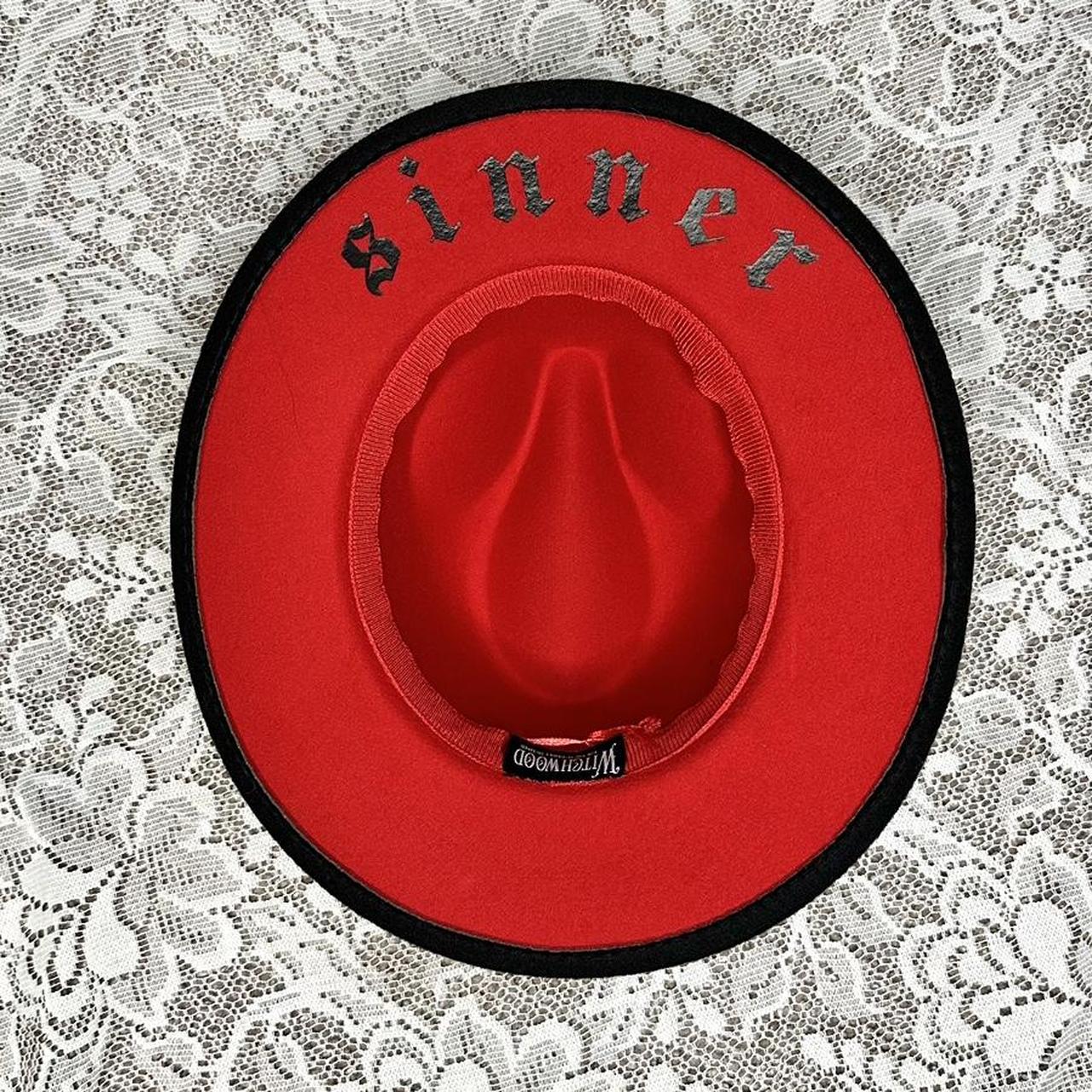 Sinner wide brim witches hat! goth sun hats handmade... - Depop