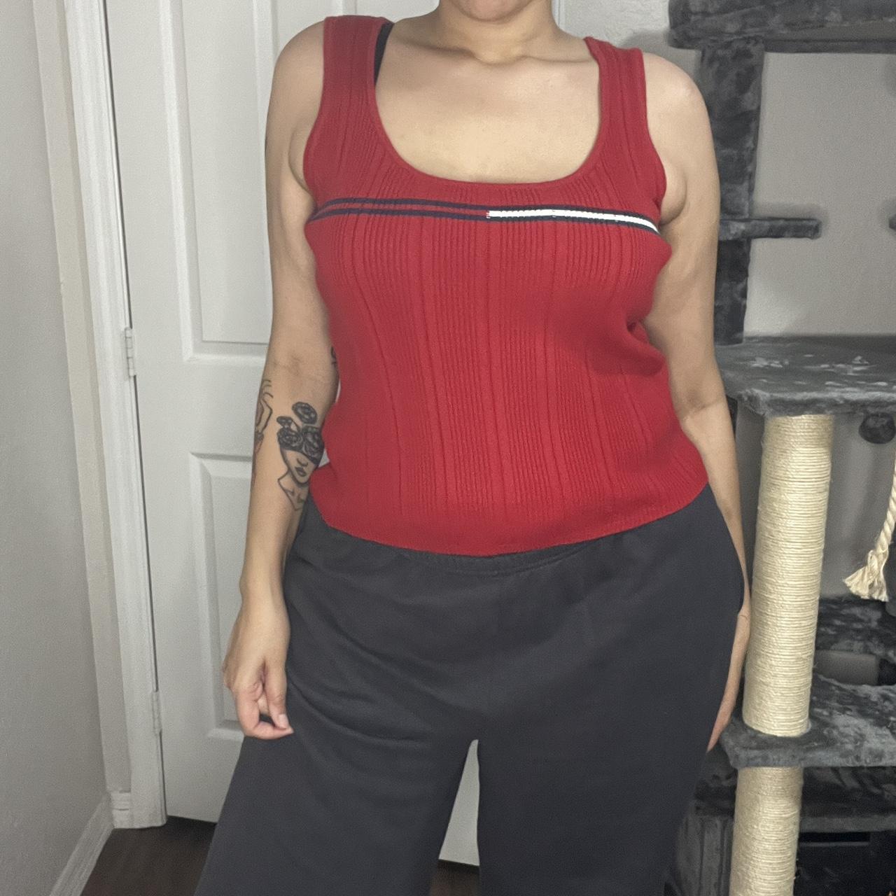 ️Red Tommy Tank ️ -perfect condition tommy tank too -... | Depop