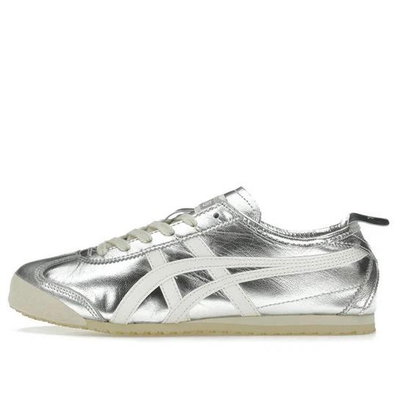 Silver metallic leather Onitsuka Tiger MEXICO 66... | Depop