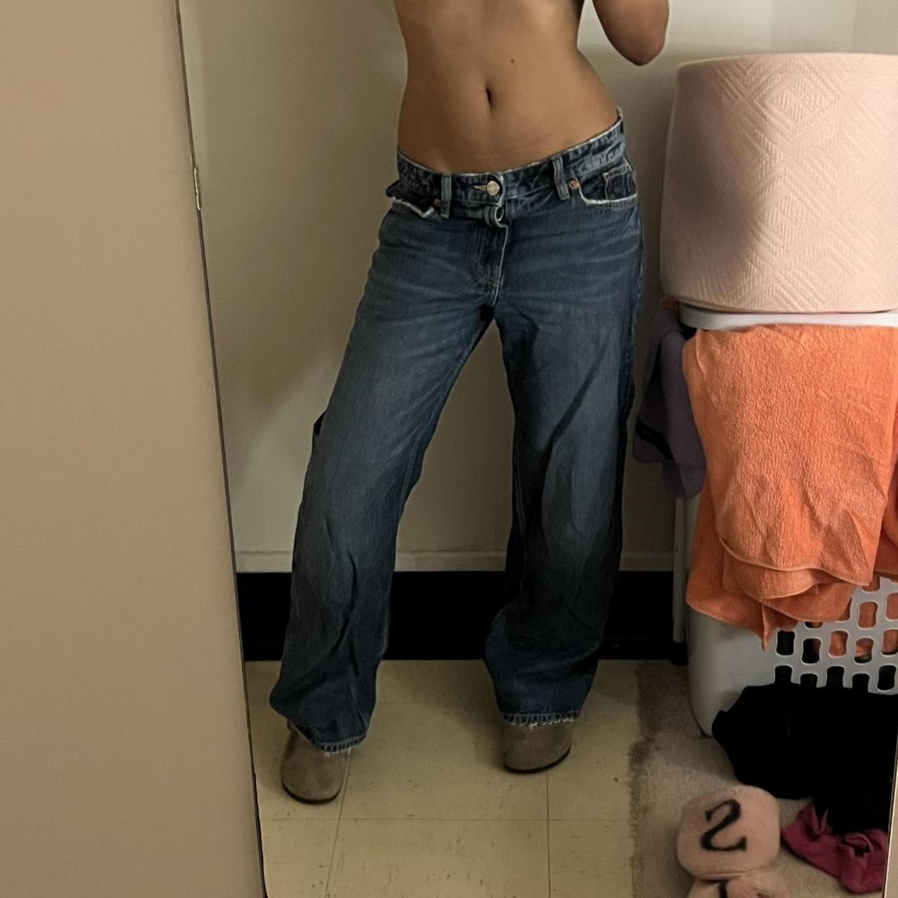 low rise baggy blue zara jeans ️‍🔥 so cute #y2k #zara... - Depop