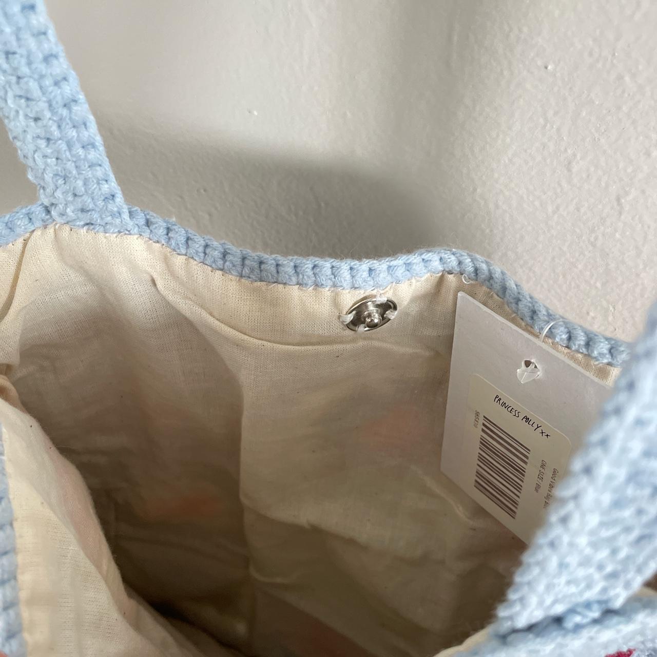 princess polly crochet tote bag lining inside with... - Depop