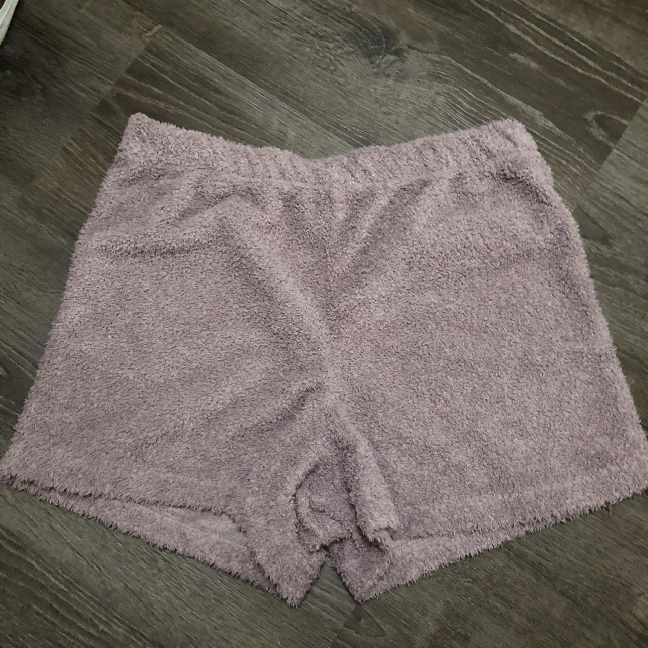 purple fuzzy shorts youth xxl - Depop