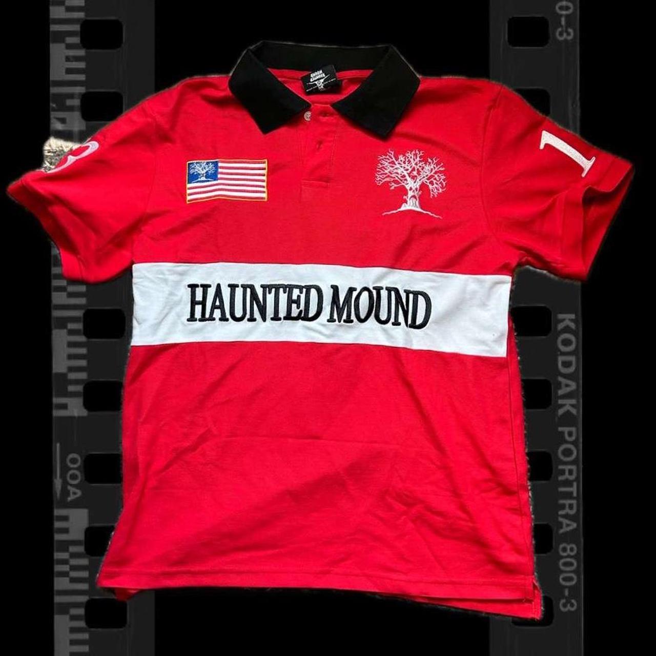haunted mound red polo never... - Depop