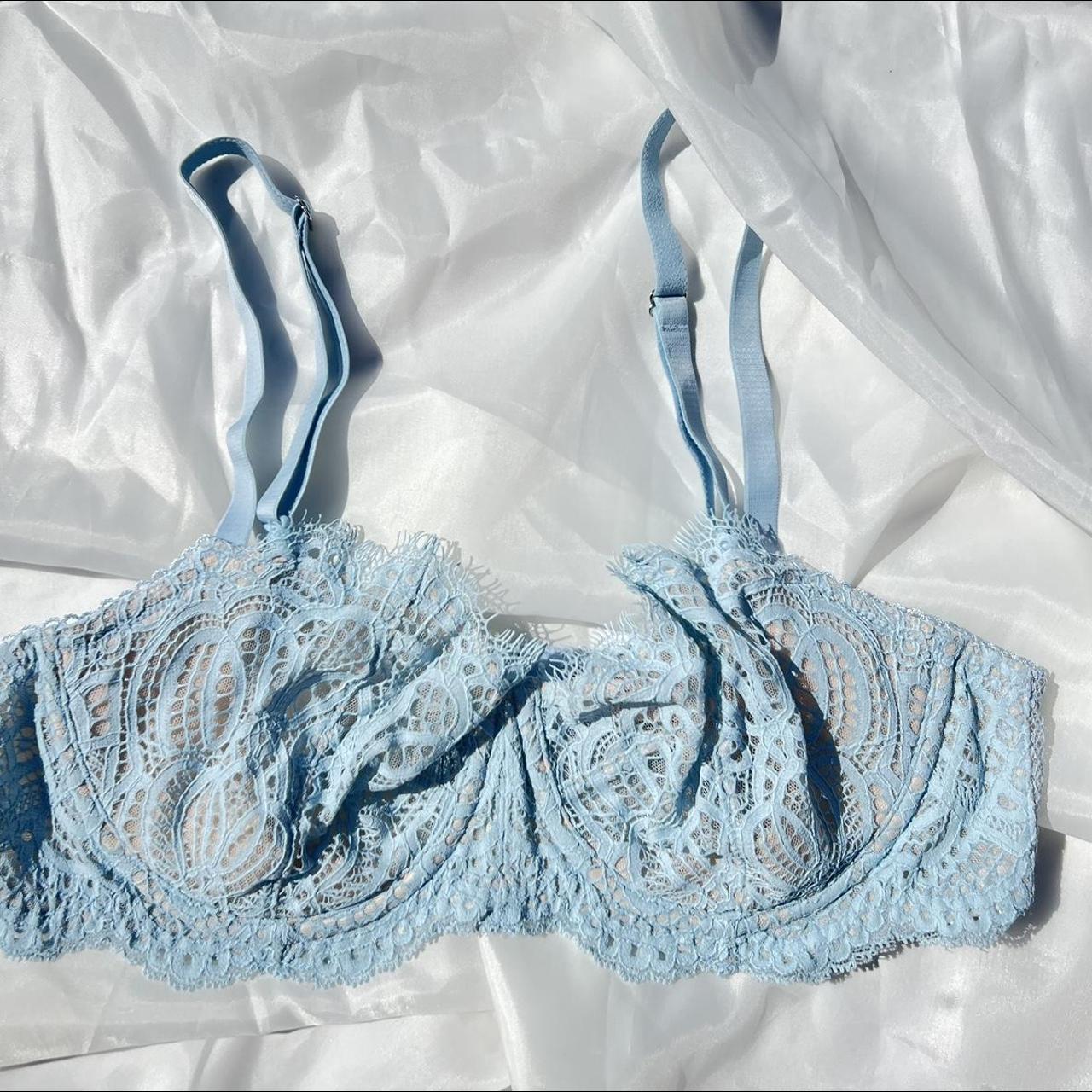 Victoria’s Secret dainty blue bra size 36C Rare ,... - Depop