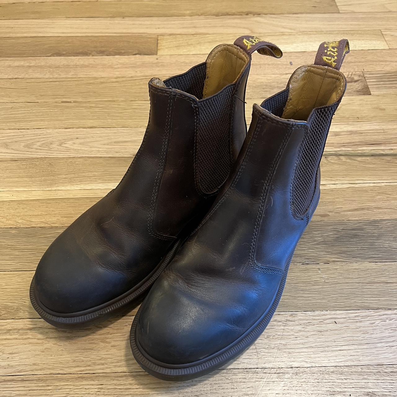 DR MARTEN 2976 brown chelsea boots leather size US... - Depop