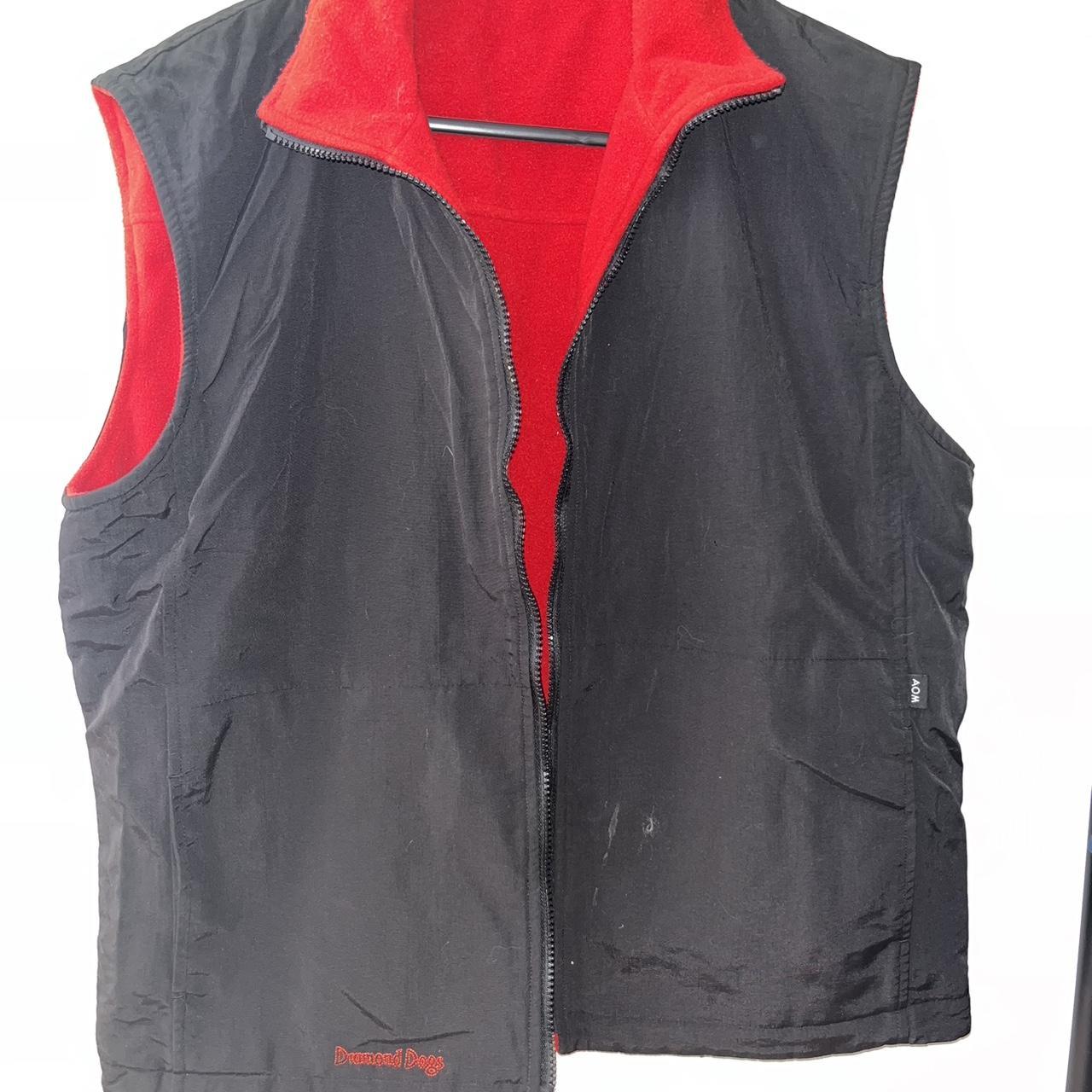 reversible red and black vest red side is warm... - Depop