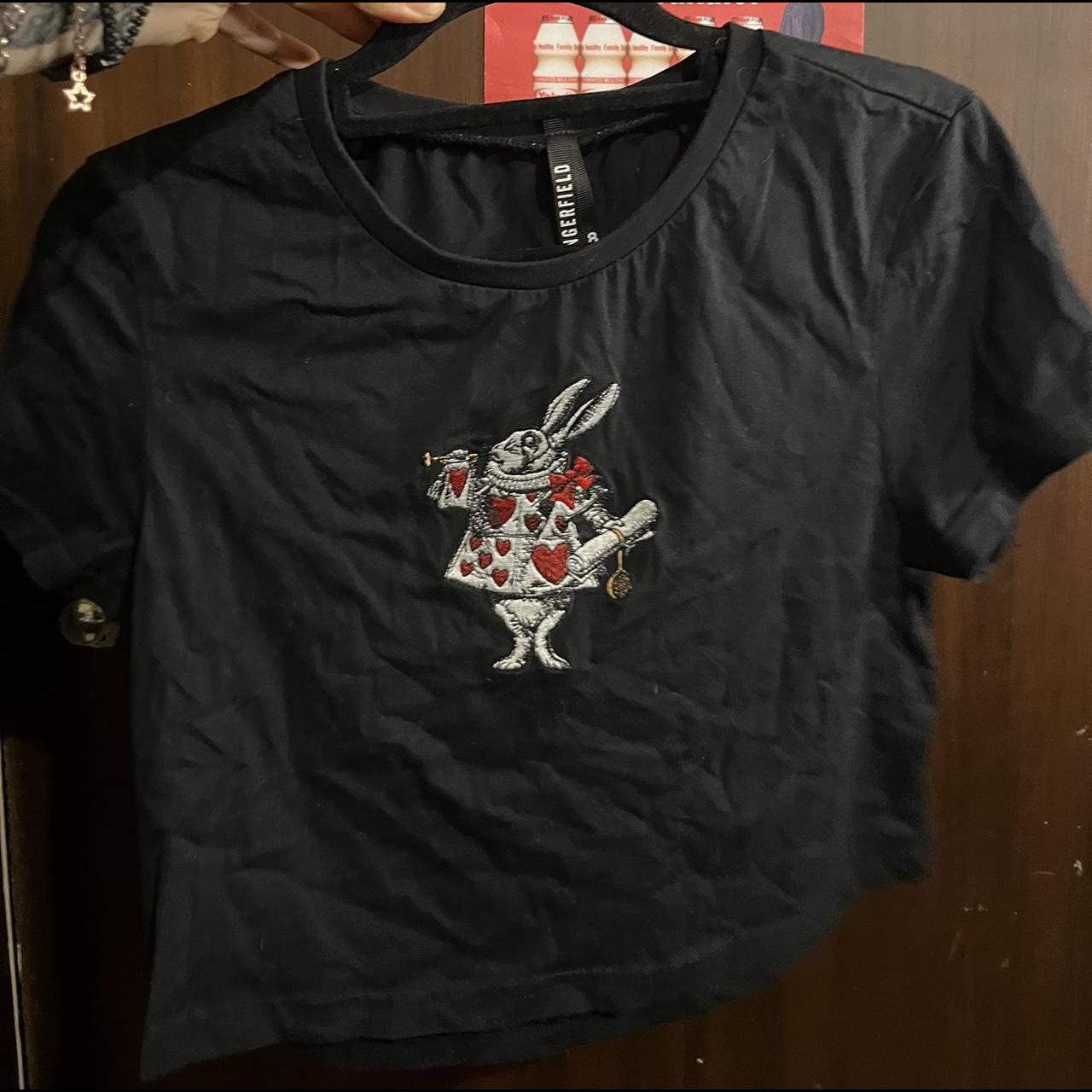 alice in wonderland rabbit crop top from dangerfield... - Depop