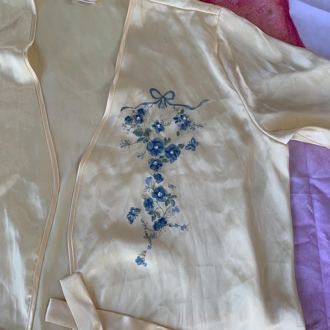 Secret Treasures Women's Yellow and Blue Robe | Depop