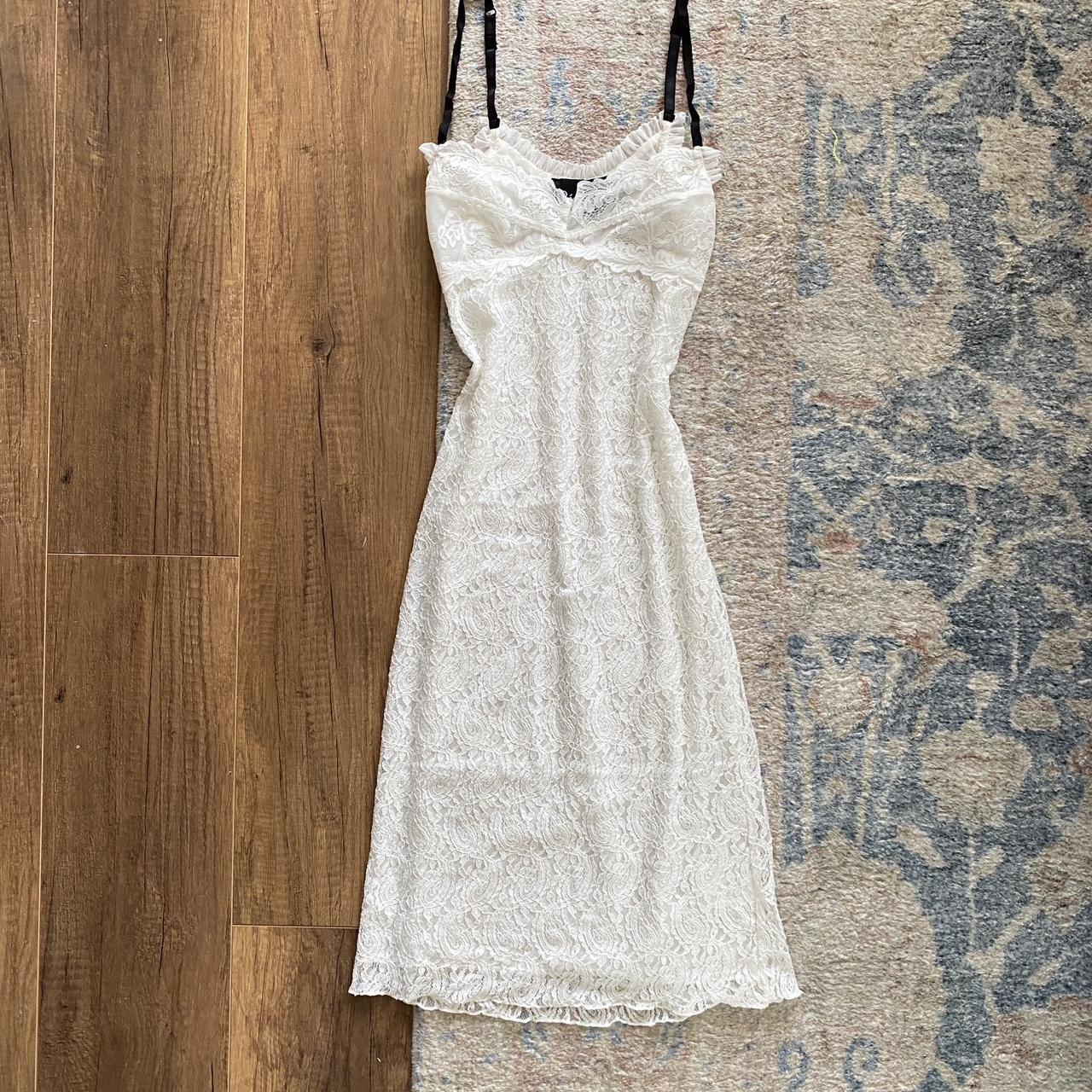 Realisation Par White Midi Dress The Gisele in Snow... - Depop