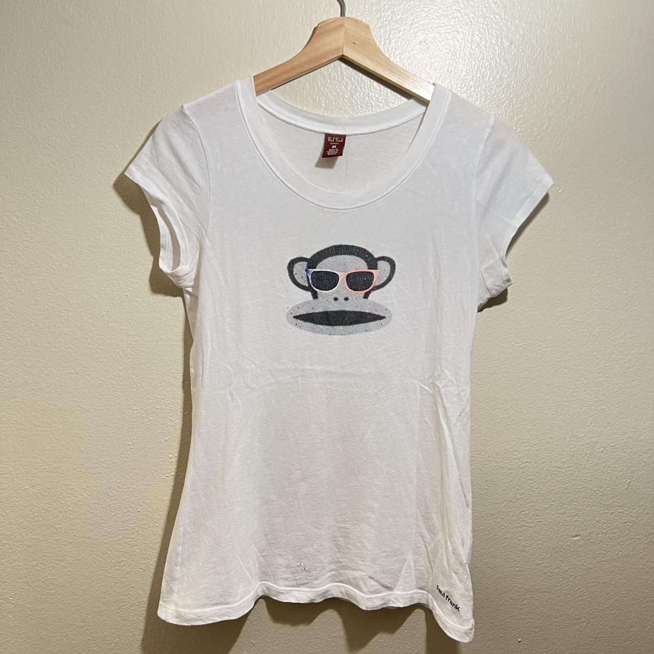 Vintage y2k essential white Paul frank monkey shirt... - Depop