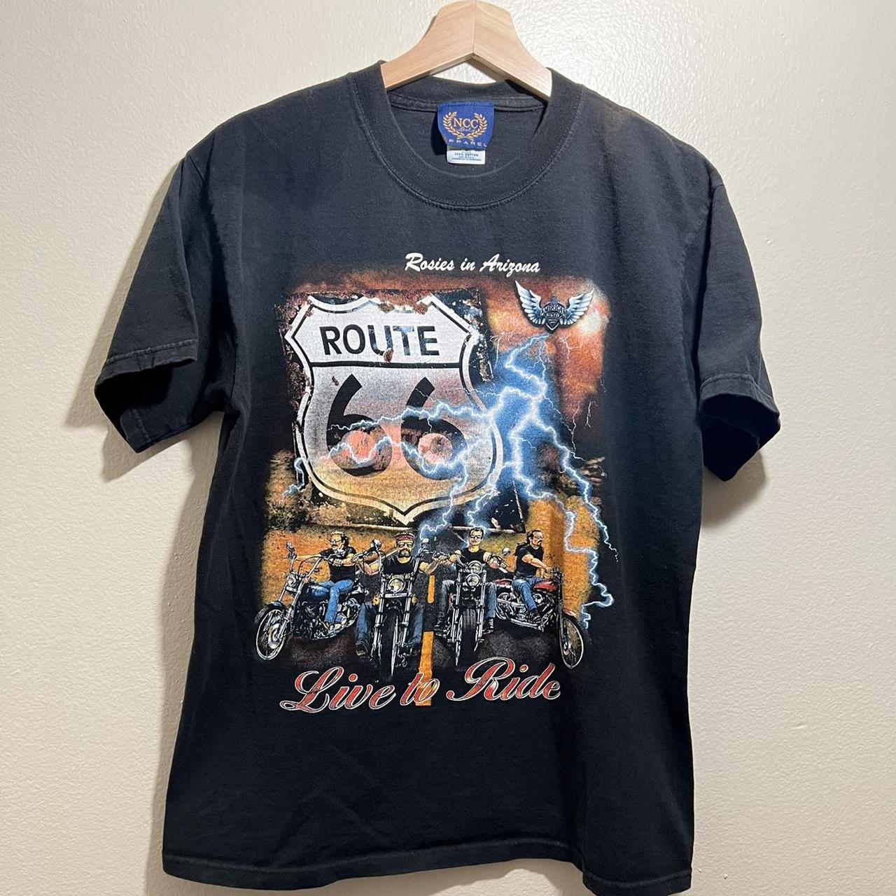 Vintage y2k essential black Route 66 live to ride... - Depop