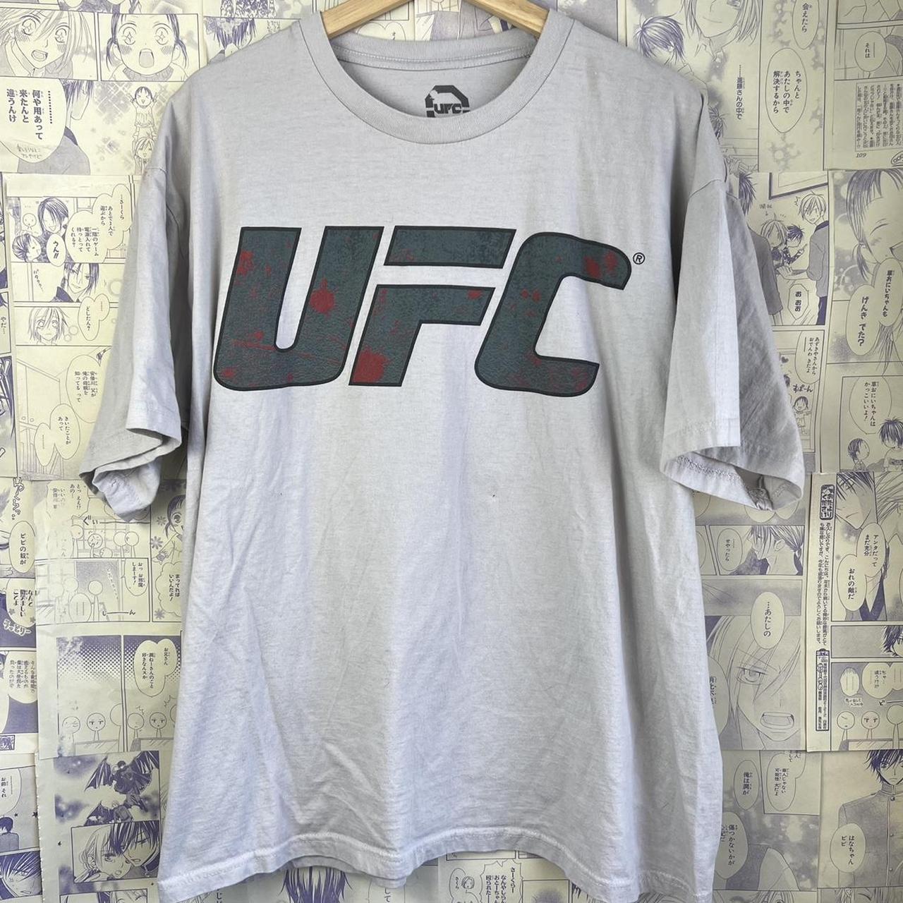 Essential grey ufc mma blood shirt | size large |... - Depop
