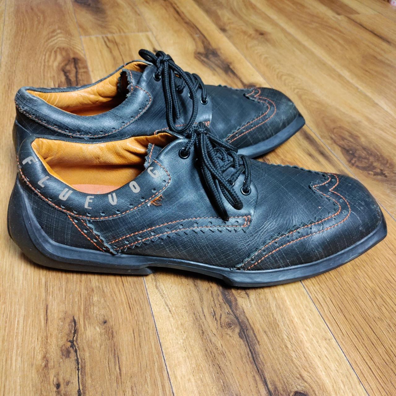 John Fluevog Charles Future Angel Black & Orange... - Depop