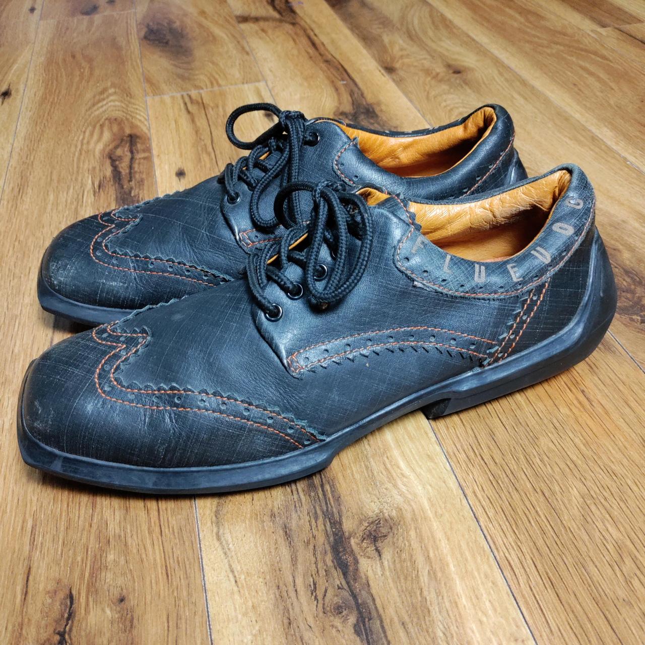 John Fluevog Charles Future Angel Black & Orange... - Depop