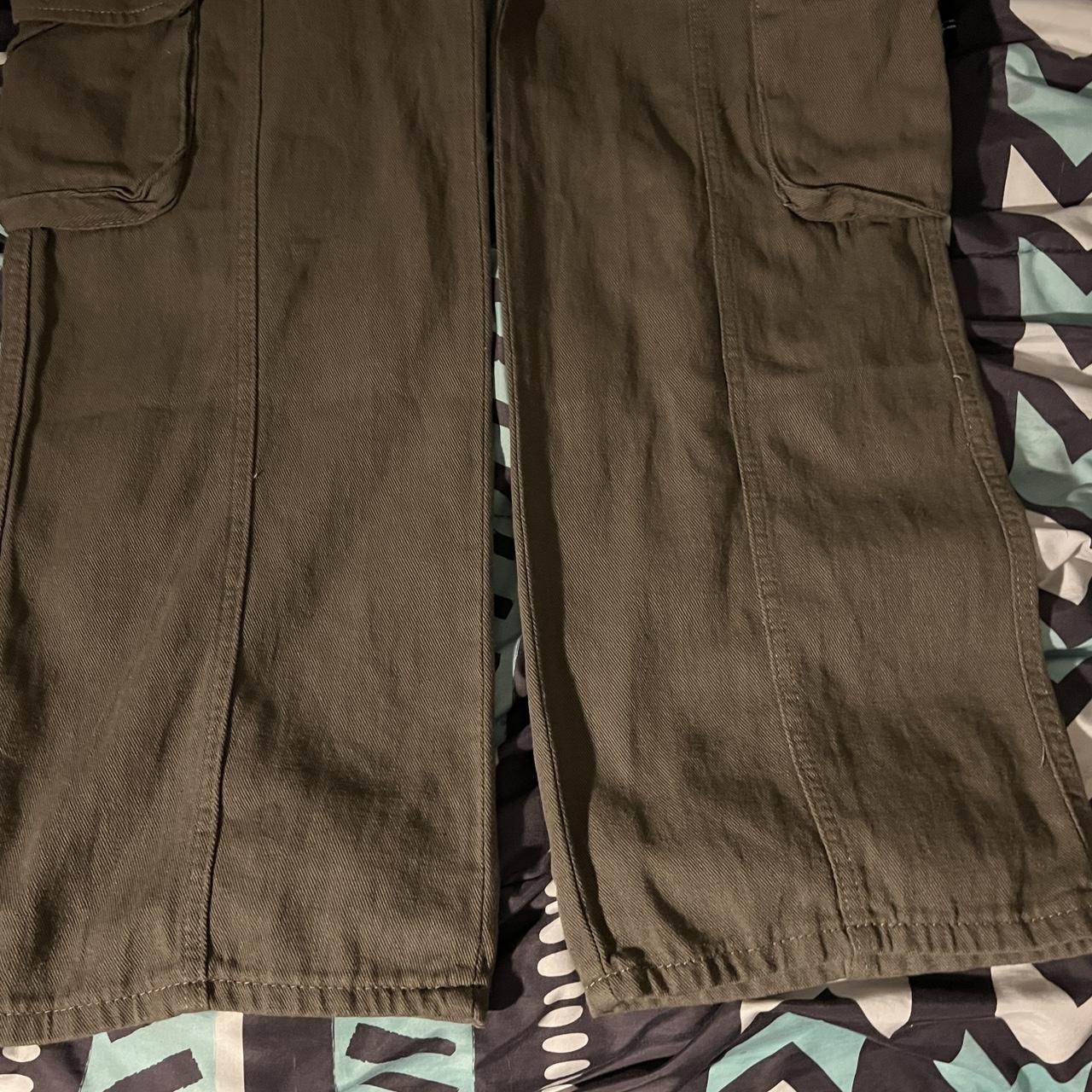 green baggy cargo pants, never worn, available in XL... - Depop