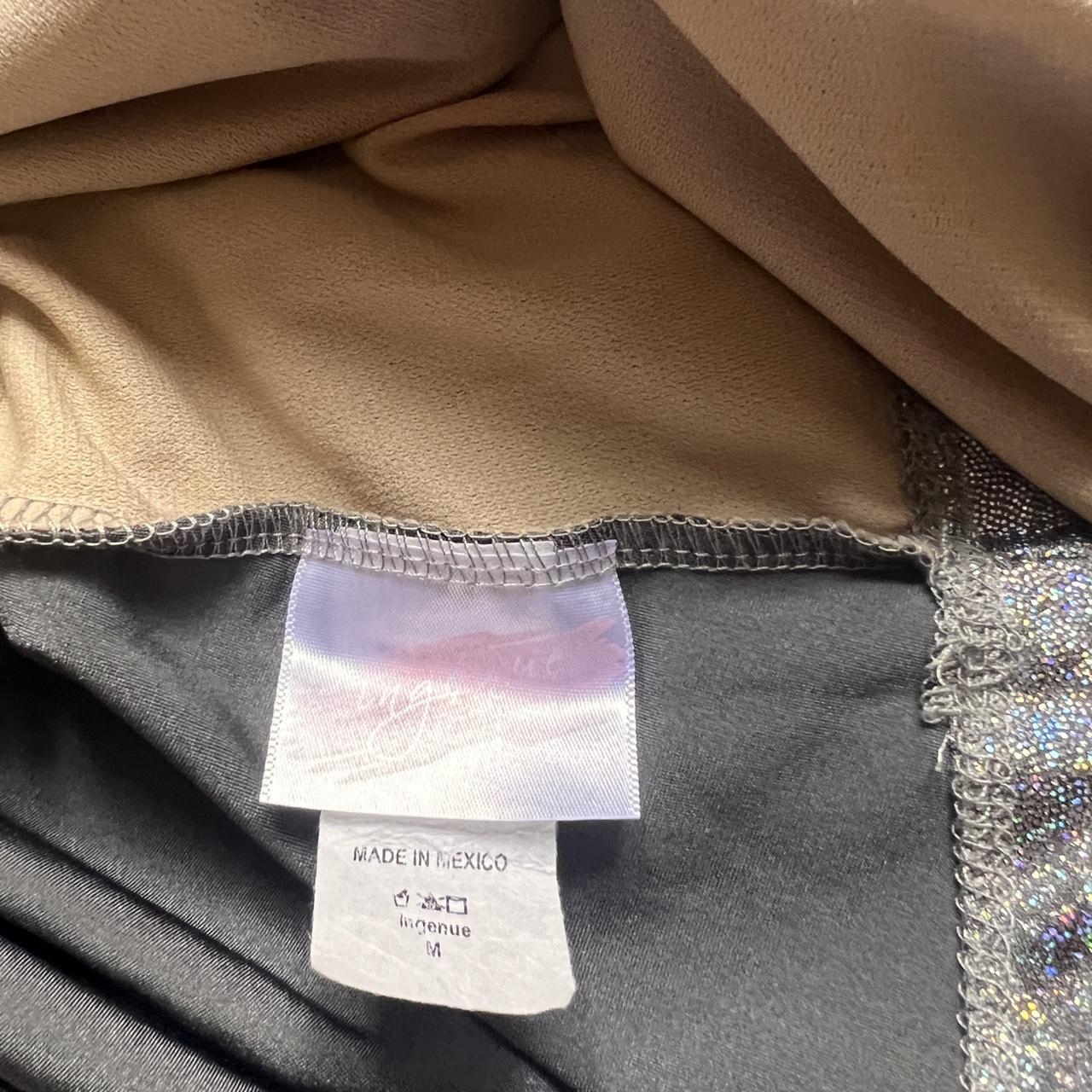 Shiny metallic silver Rave top Size medium Perf... - Depop