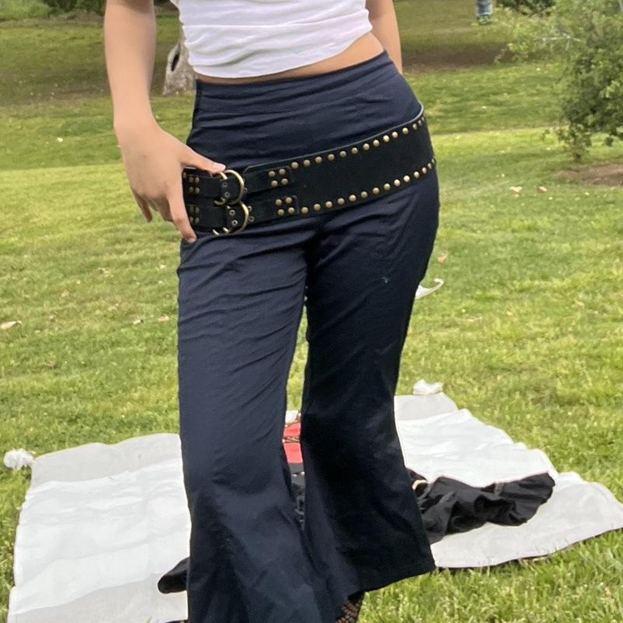 Y2k style flared capris Brand new w tags Size small... - Depop