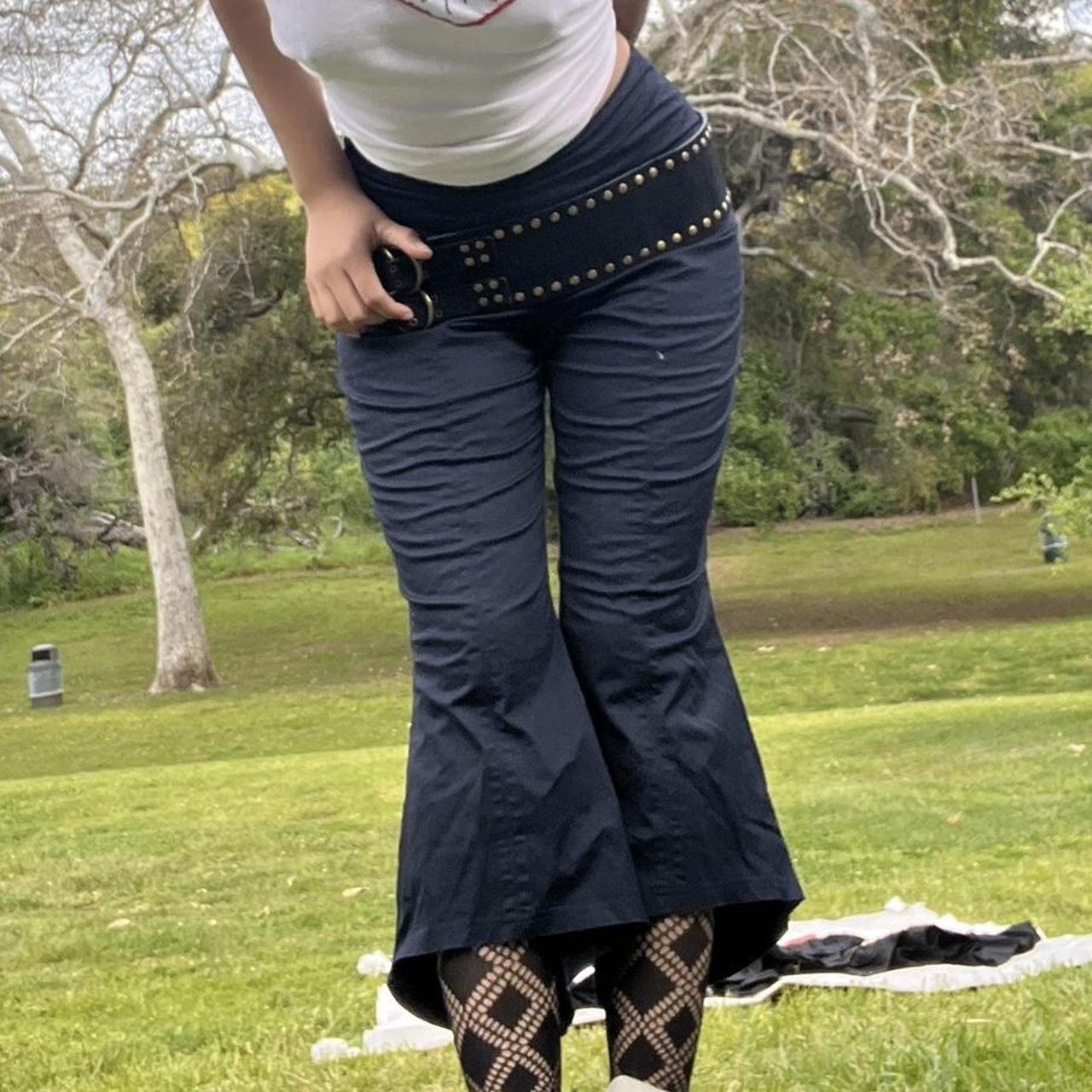 Y2k style flared capris Brand new w tags Size small... - Depop