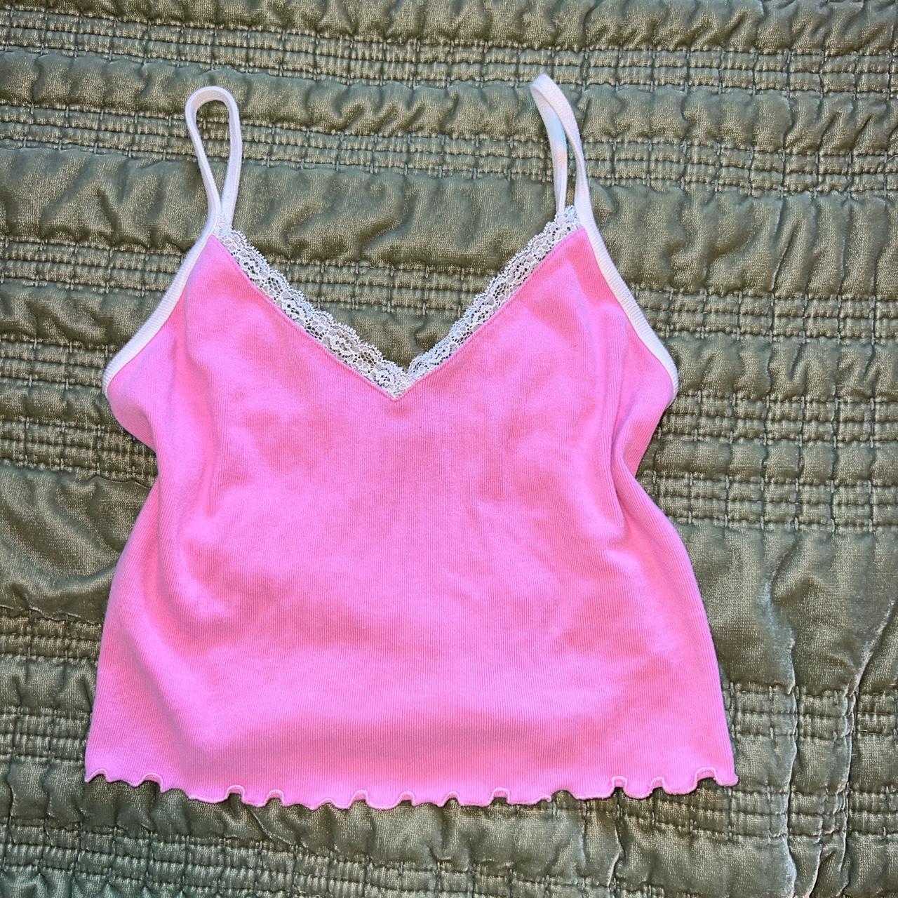 Brandy Melville pink tank top👚 One size Worn once /... - Depop
