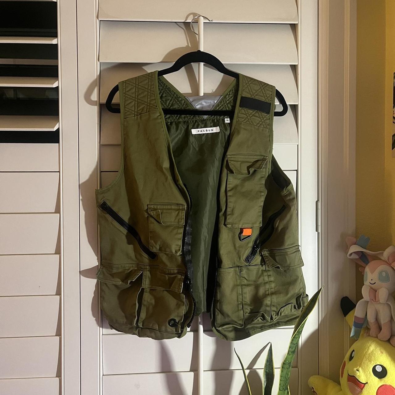PacSun Military Green Vest Size: S (Men’s) All... - Depop