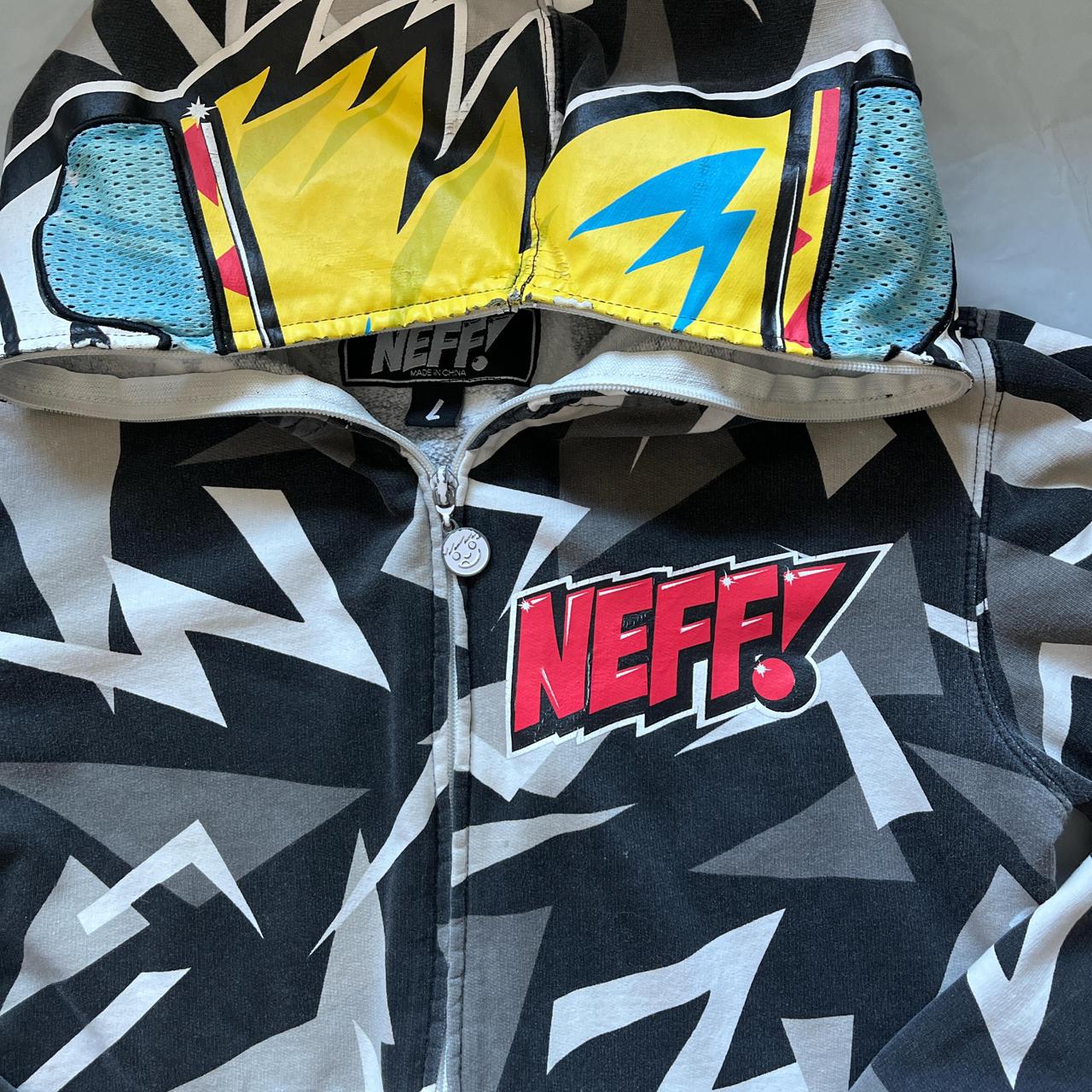 NEFF! Vintage Windbreaker Full Zip Hoodie distressed... | Depop