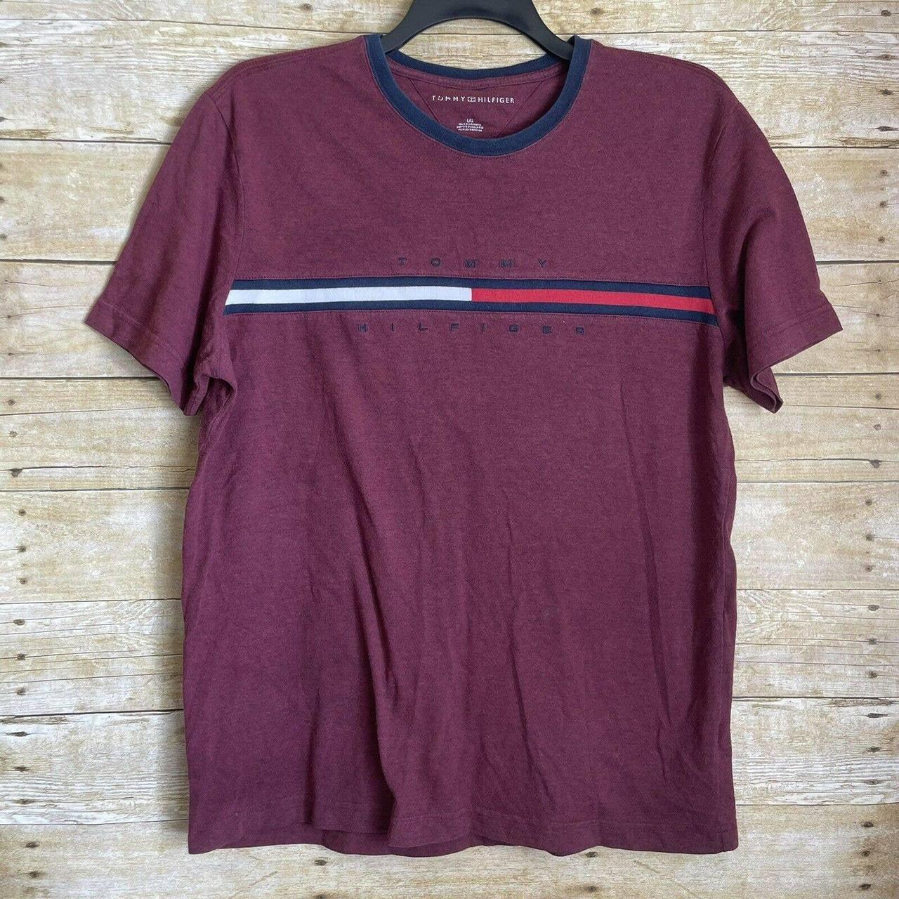 Men’s vintage logo ringer tee by Tommy Hilfiger from... - Depop