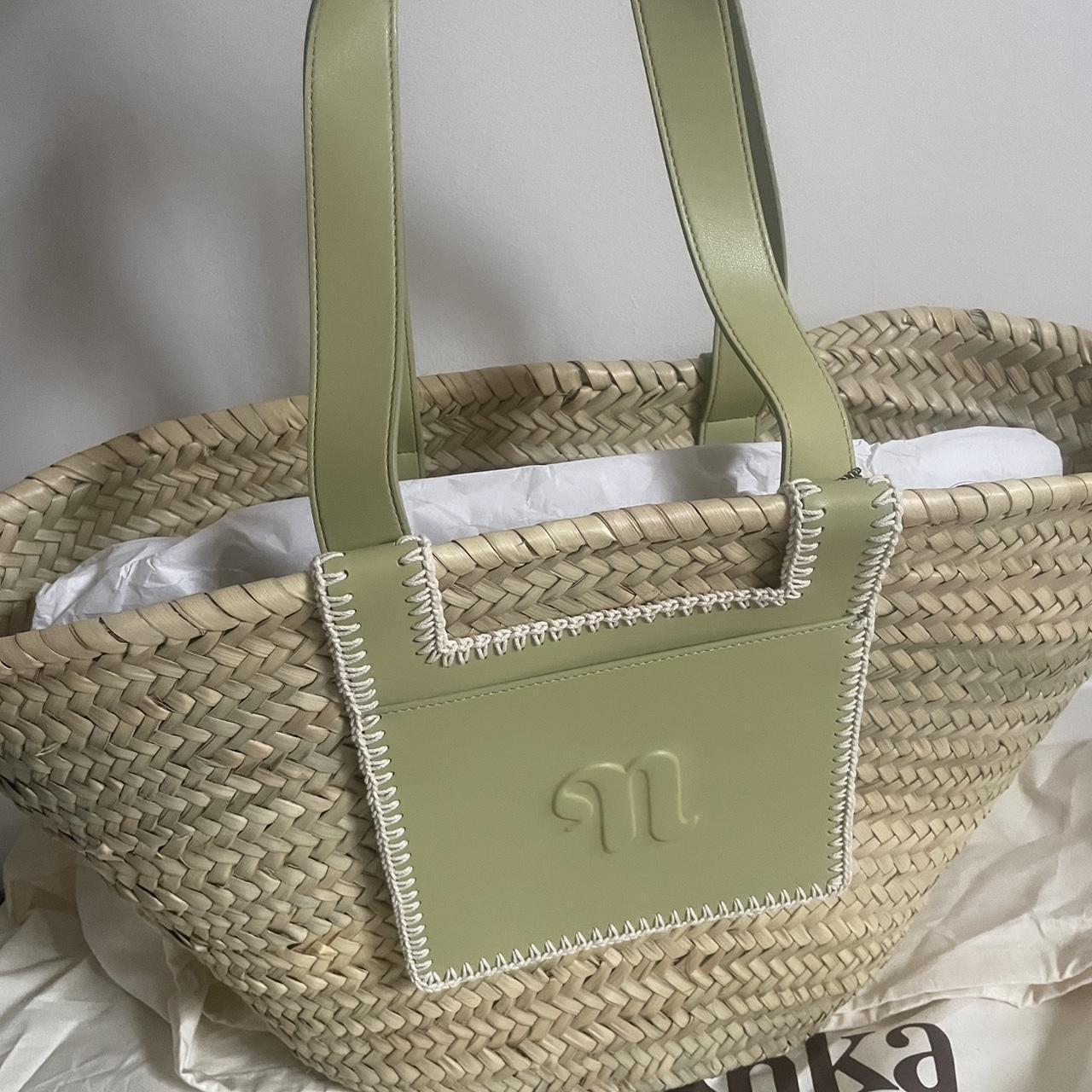 Nanushka beach oversized tote bag Raffia wicker... - Depop