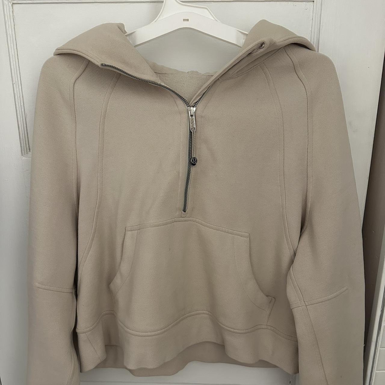 Lululemon Women's Cream and Tan Hoodie | Depop