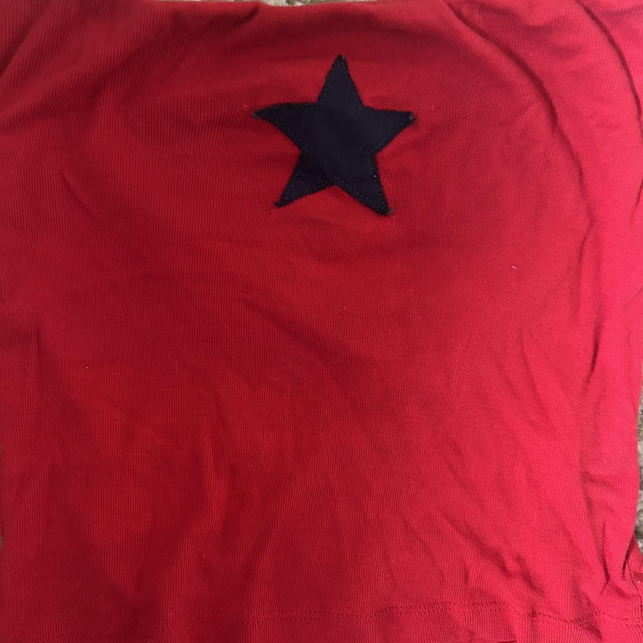 Red subdued bandeau with star Size Xs | Depop