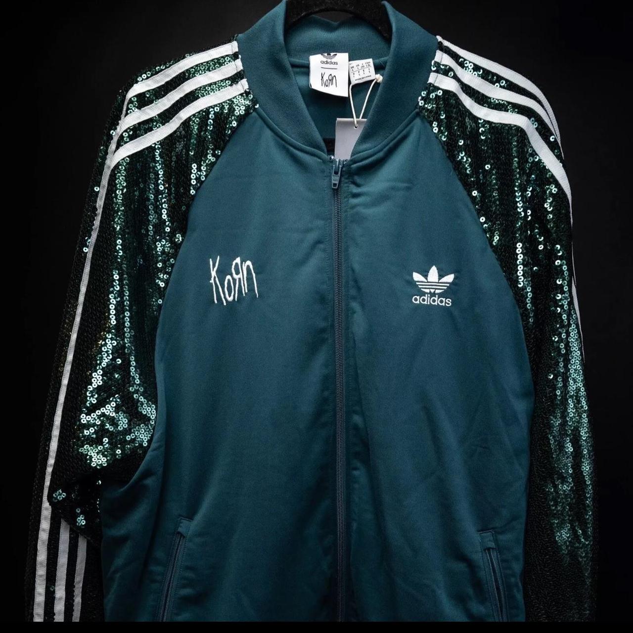 KORN X ADIDAS SEQUIN TRACKSUIT GREEN MEDIUM - TOP &... - Depop