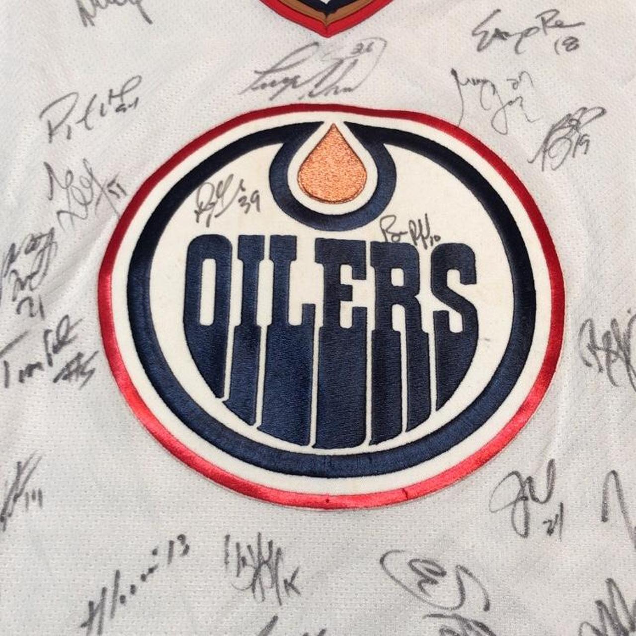 (RARE) vintage 90s Edmonton oilers jersey signed by... - Depop