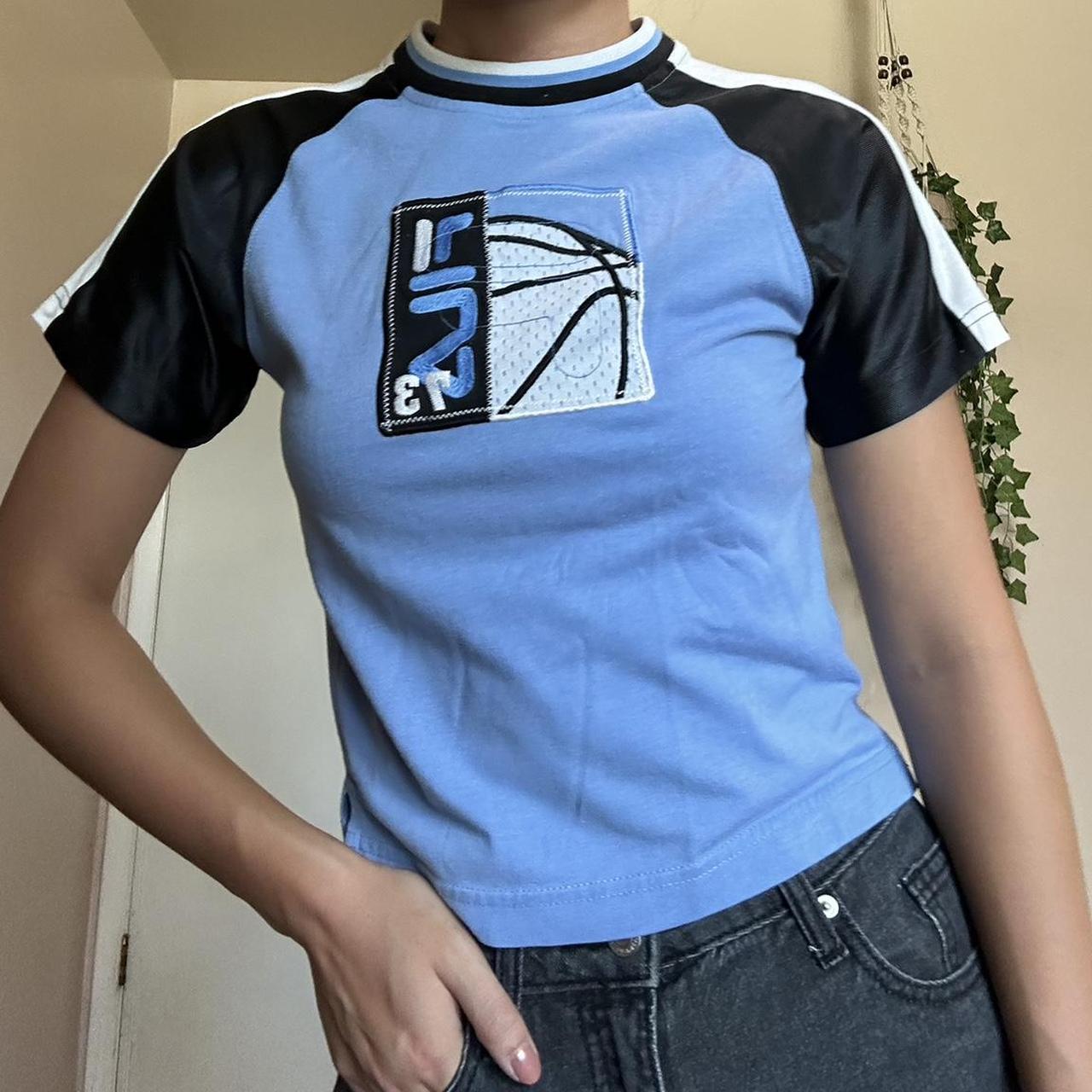 Baby Tee Baby basketball T shirt FILA Fits xxs and... - Depop