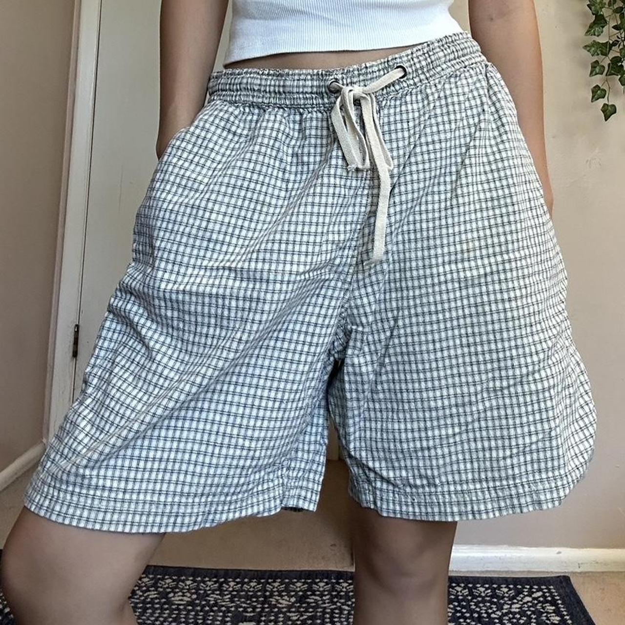 Vintage baggy cotton shorts Boxer shorts vibe Plaid... - Depop