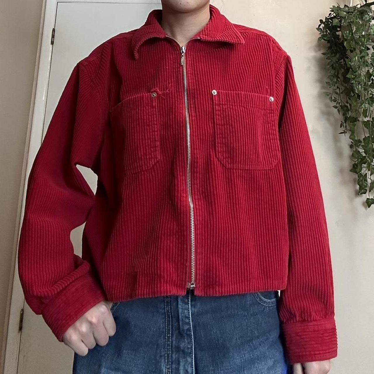 Vintage red corduroy jacket Faded glory. Size medium... - Depop