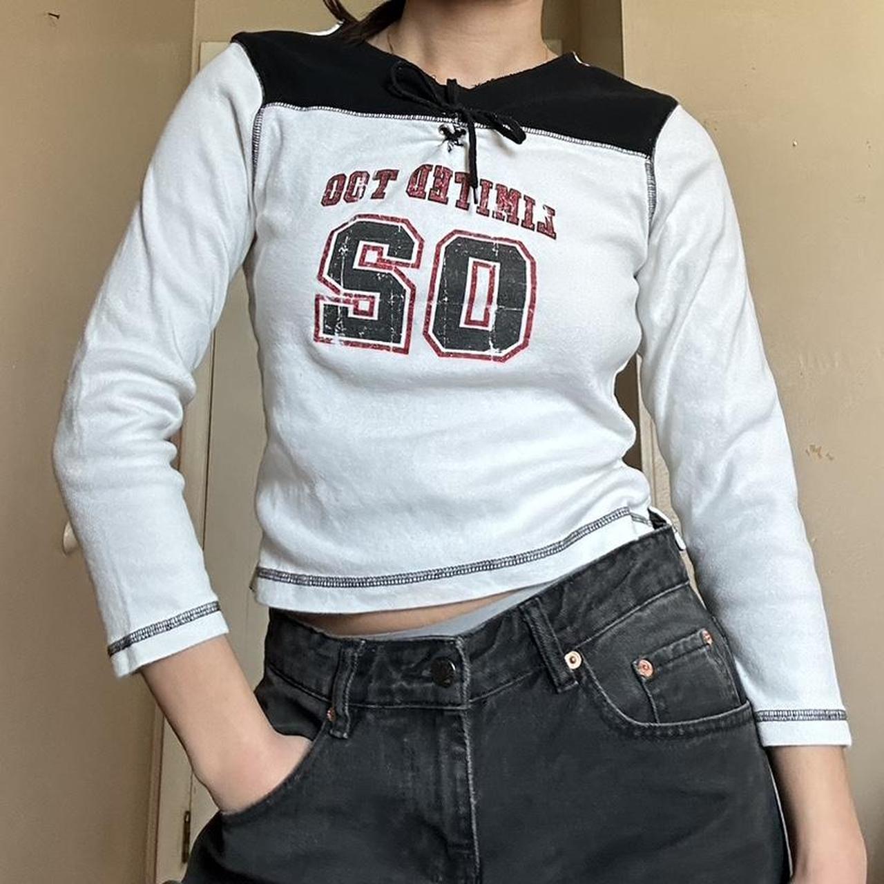 Y2K T shirt Limited Too Baseball tee with tie on front - Depop