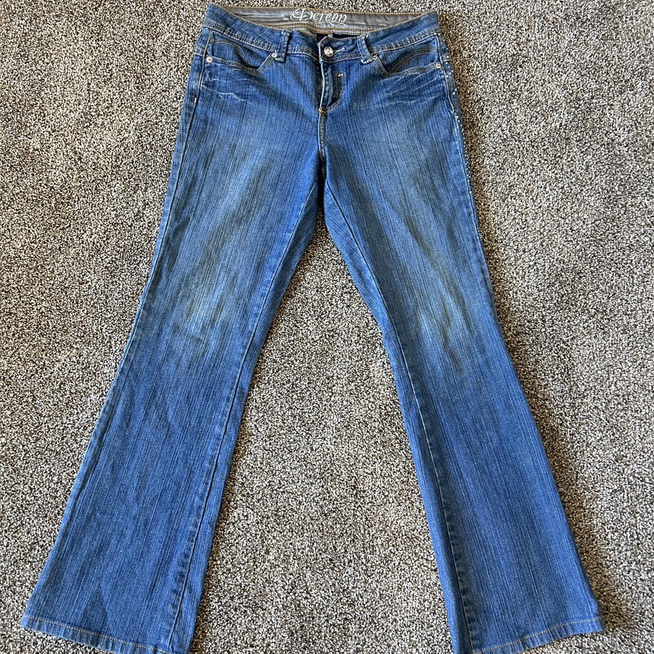 Low rise rhinestone embellished jeans Brand: Deréon... - Depop