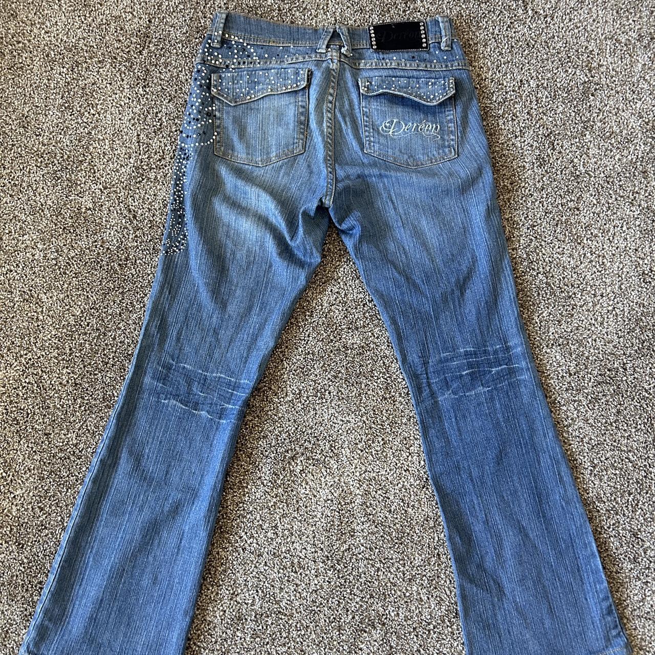 Low rise rhinestone embellished jeans Brand: Deréon... - Depop