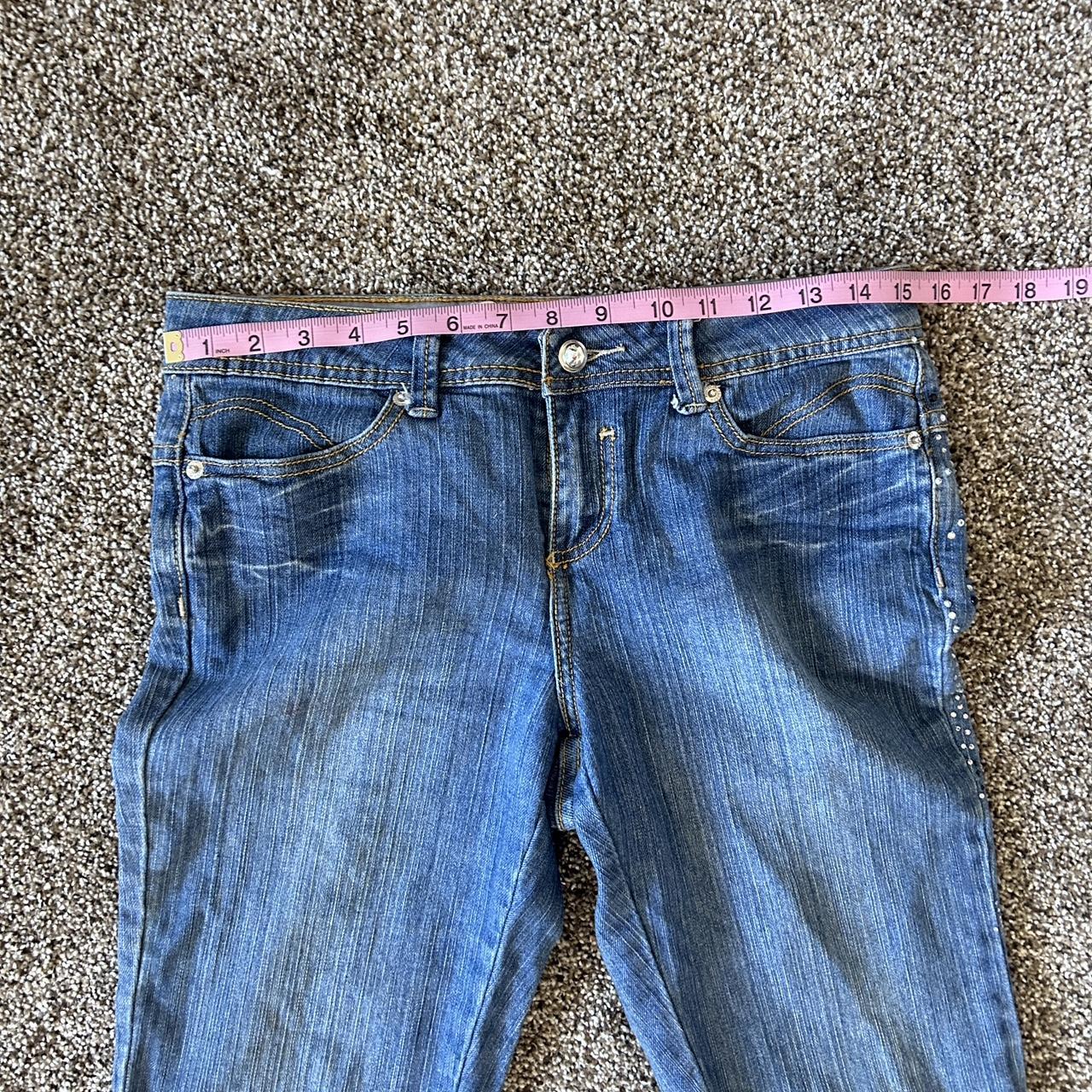 Low rise rhinestone embellished jeans Brand: Deréon... - Depop
