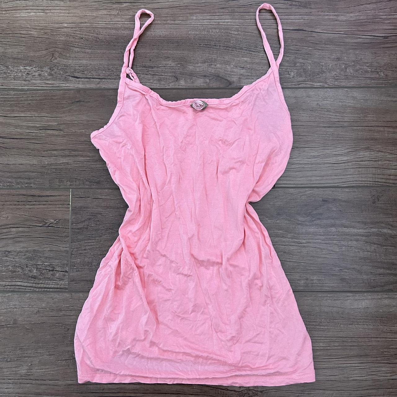 Adorable pink rose cami ♡ Pretty pink camisole /... - Depop