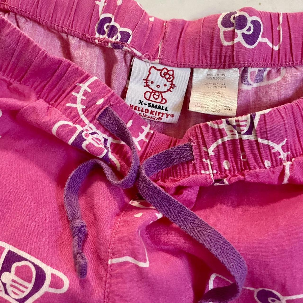 Hot pink and purple hello kitty pajama pants from... | Depop
