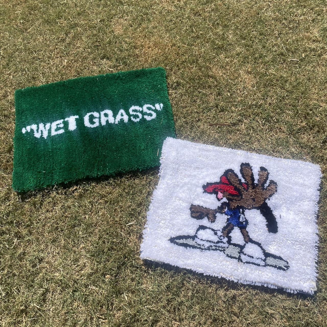 Custom “wet grass” Rug $30 Custom “knd #🖐🏾” Rug... - Depop