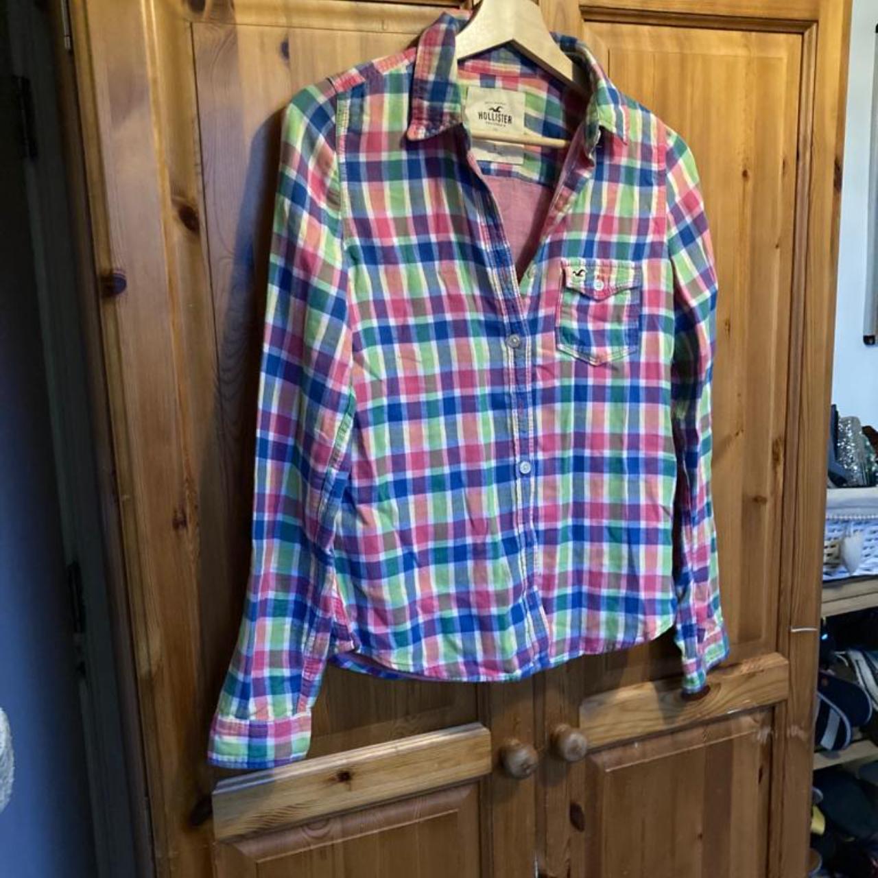 Pastel checked shirt - blue green and pink... - Depop