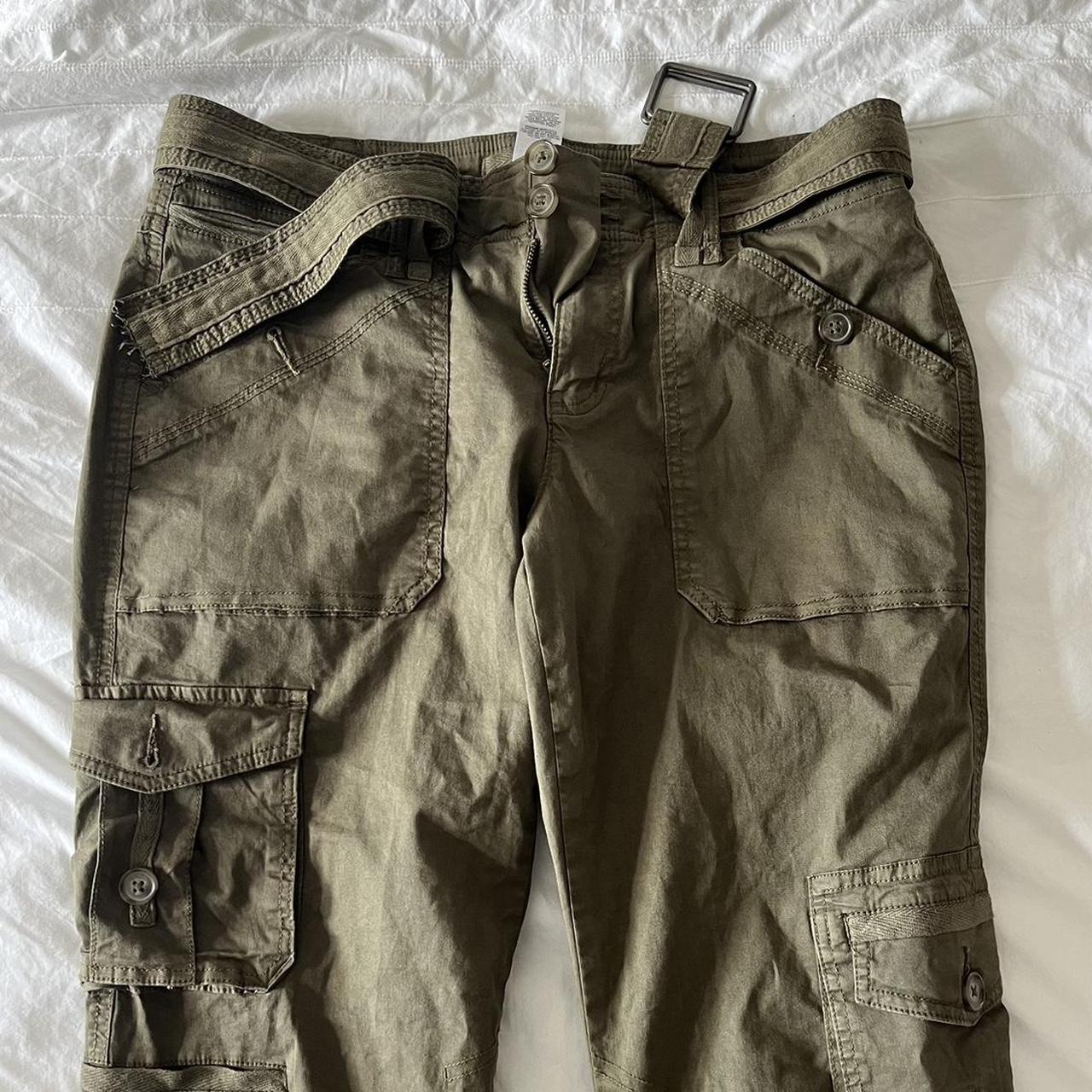 Flare wide leg low rise cargo trousers From garage... - Depop