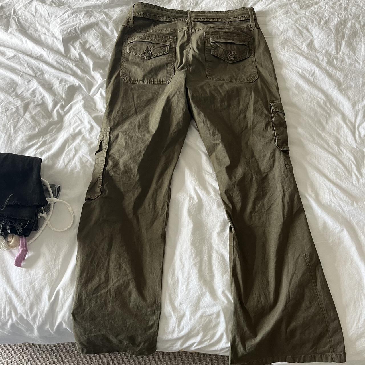 Flare wide leg low rise cargo trousers From garage... - Depop