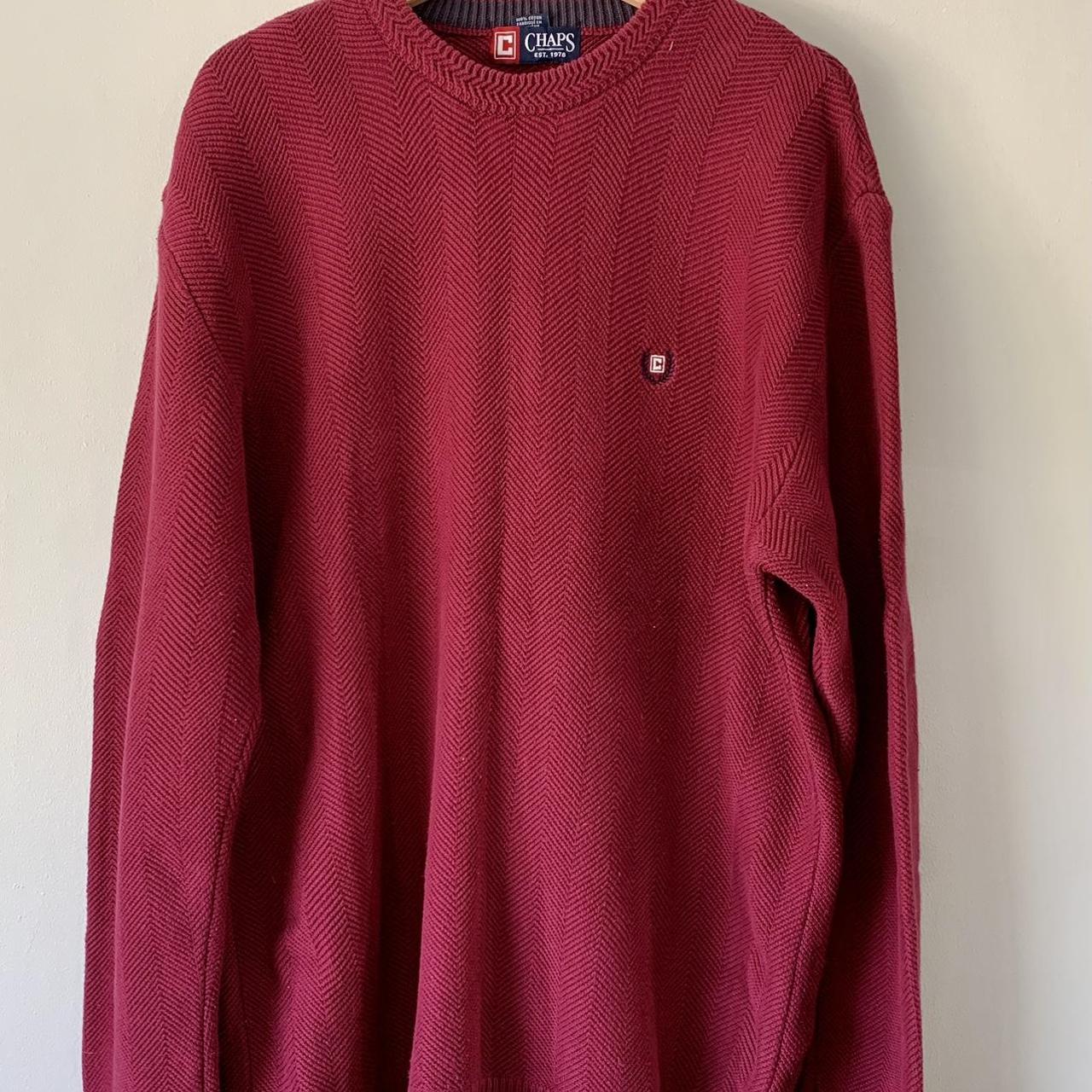 Vintage Burgundy Ralph Lauren Chaps knitted... - Depop