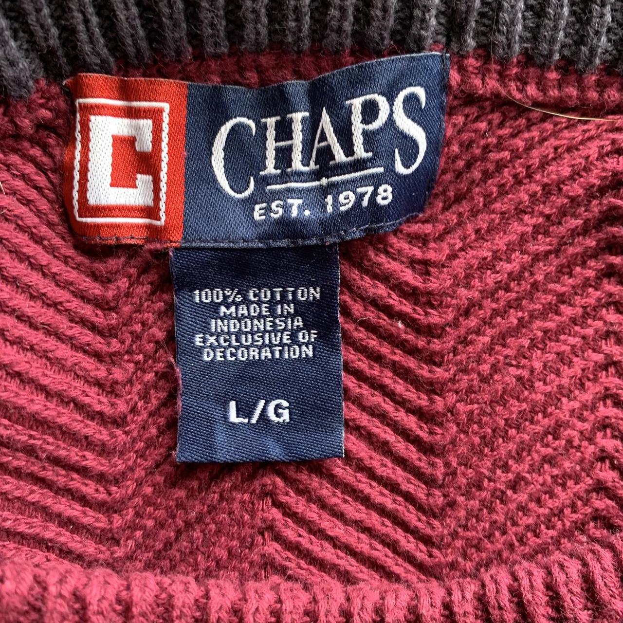 Vintage Burgundy Ralph Lauren Chaps knitted... - Depop