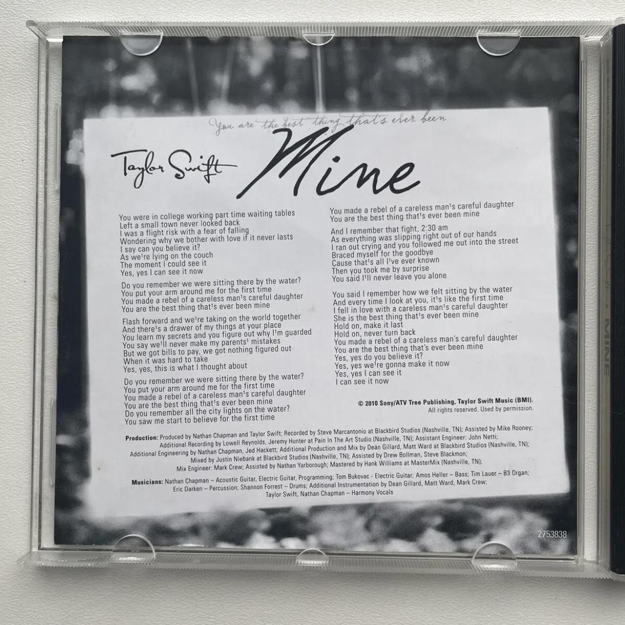 🎶 taylor swift rare mine cd - the front booklet... - Depop