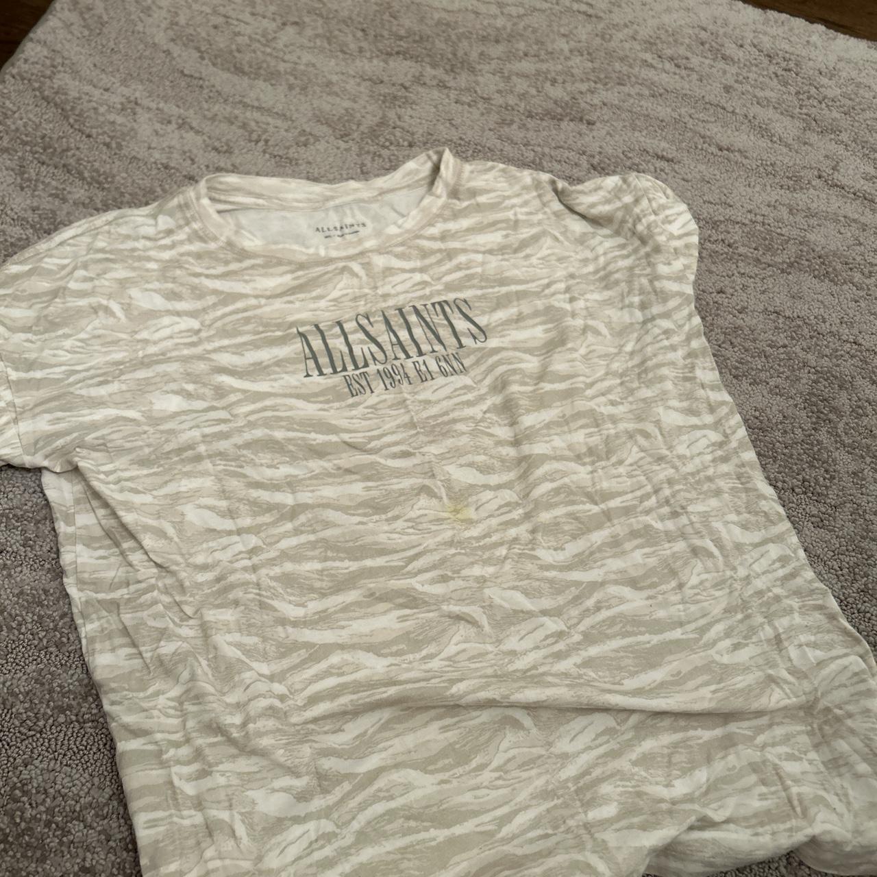 All saints graphic tee. Size M/L. Morning stain at... - Depop